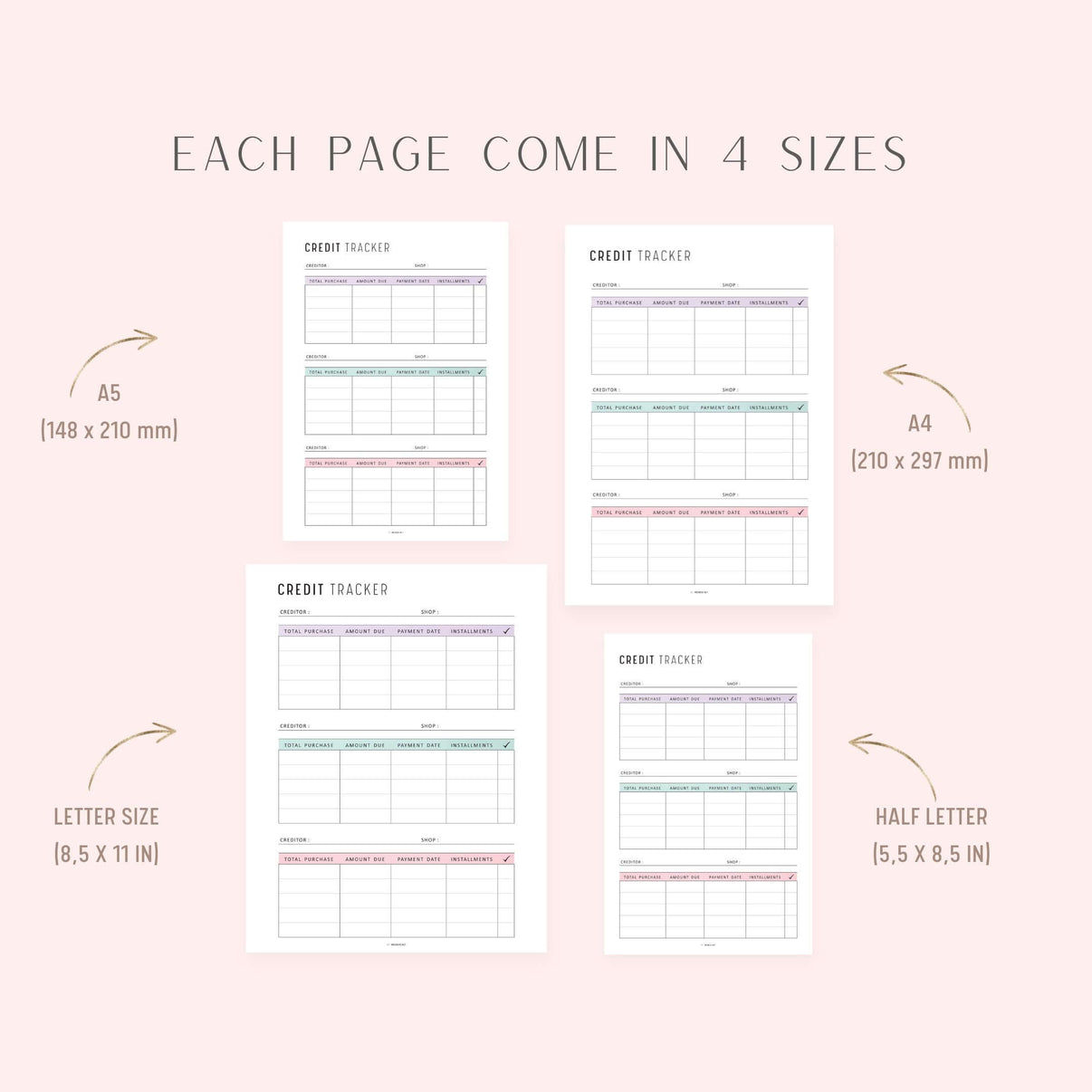 Credit Card Tracker PRINTABLE - M448 – mrsneat