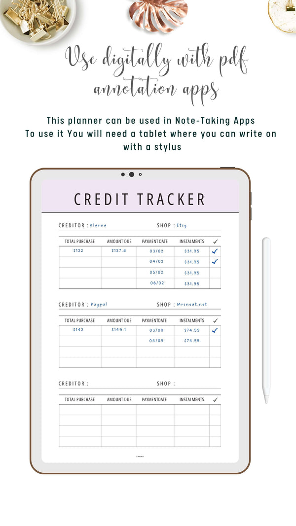 Credit Card Tracker Template Printable Vol.01 - M263 – mrsneat