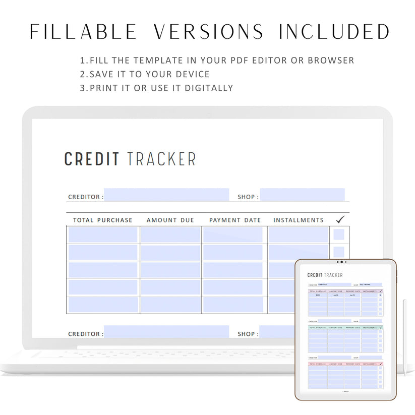 Credit Card Tracker Printable - M448 – mrsneat