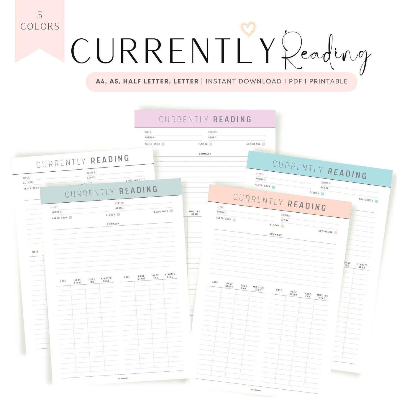 Currently Reading Template Printable - M223 – mrsneat