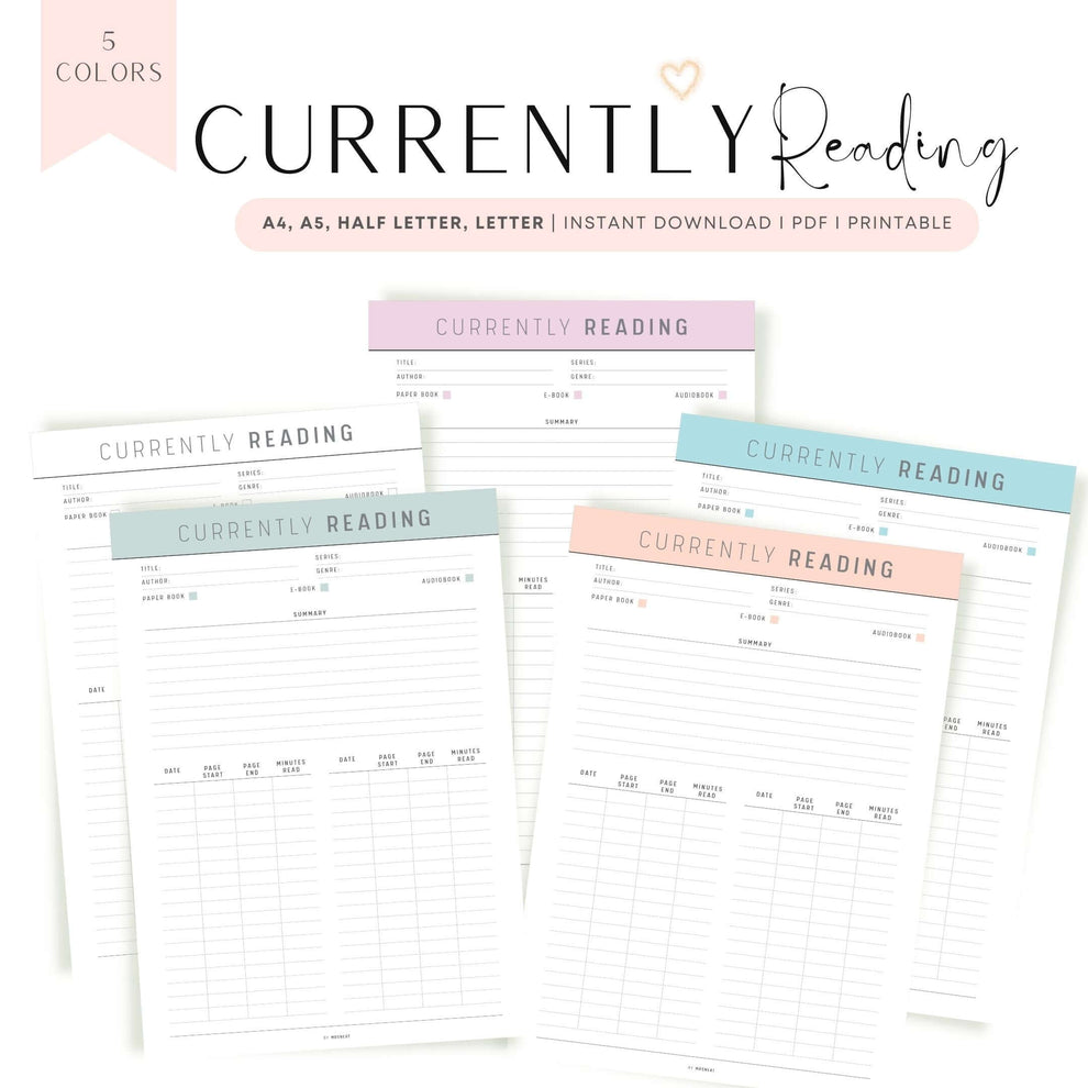 Currently Reading Template Printable - M223 – mrsneat