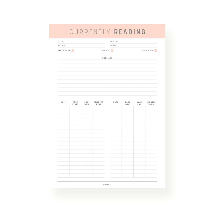 Currently Reading Template Printable – mrsneat