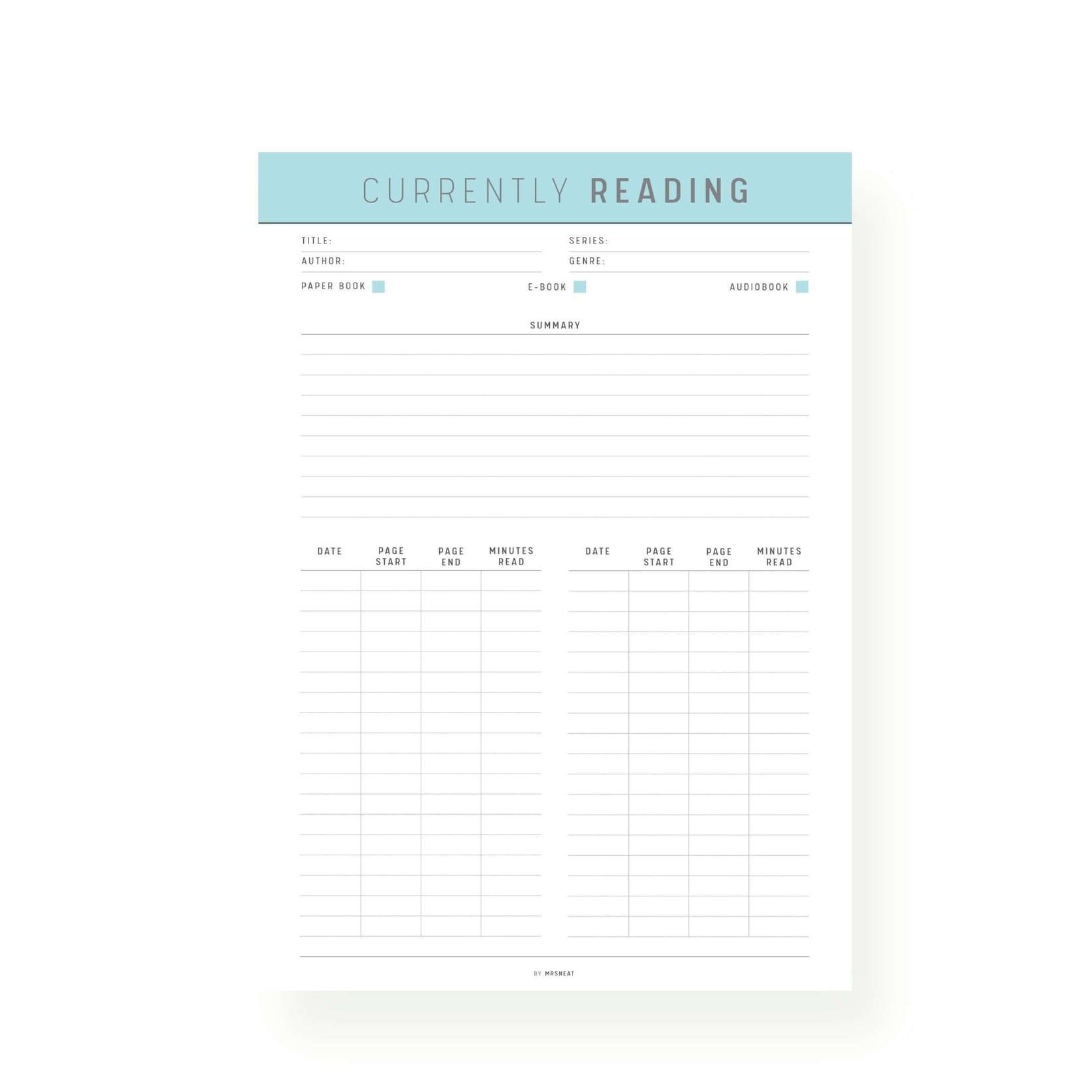 Currently Reading Template Printable – mrsneat