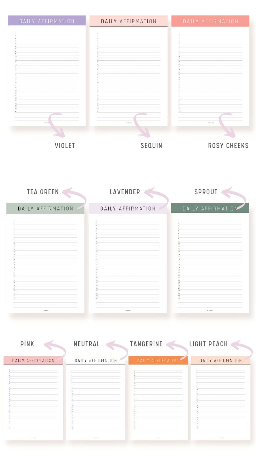 Daily Affirmation Journal Printable - M255 – mrsneat