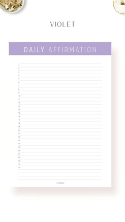 Daily Affirmation Journal Printable - M255 – mrsneat