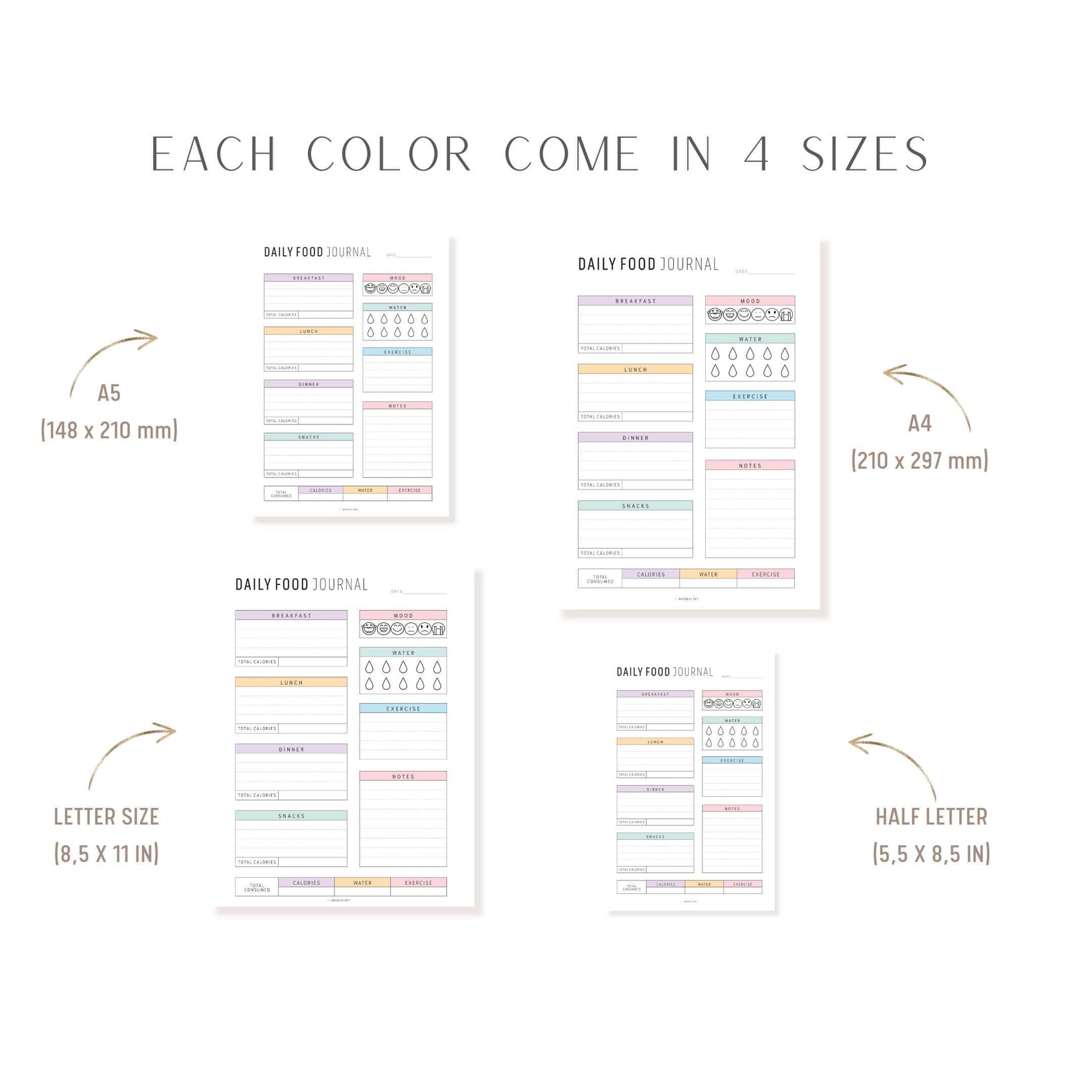 Daily Food Journal Printable - M489 – mrsneat