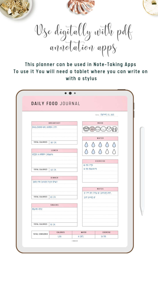 Printable Daily Food Journal Template – mrsneat