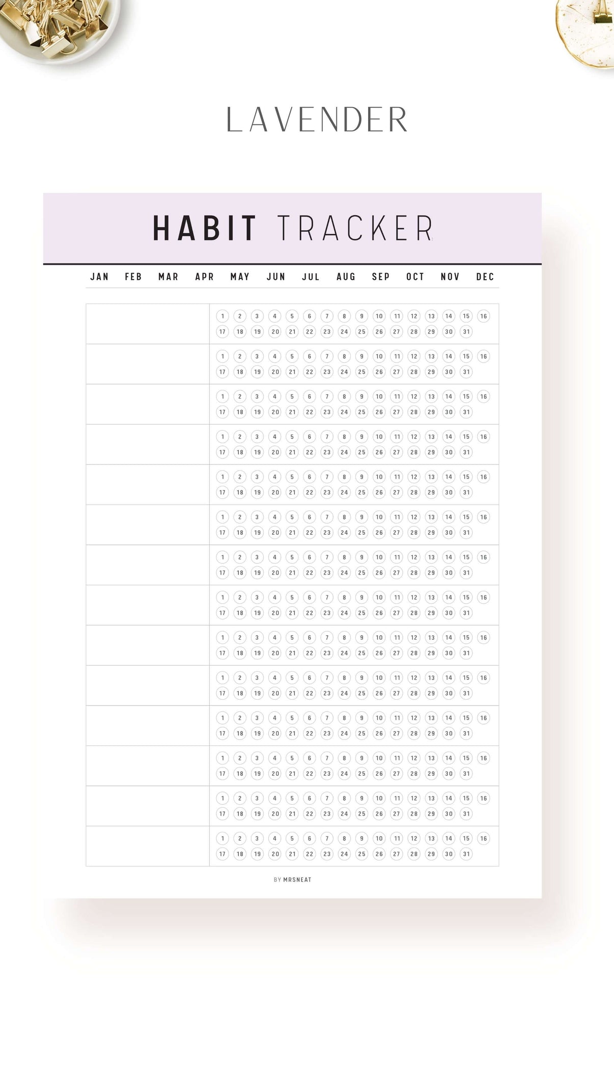 Printable Daily Habit Tracker Template – mrsneat
