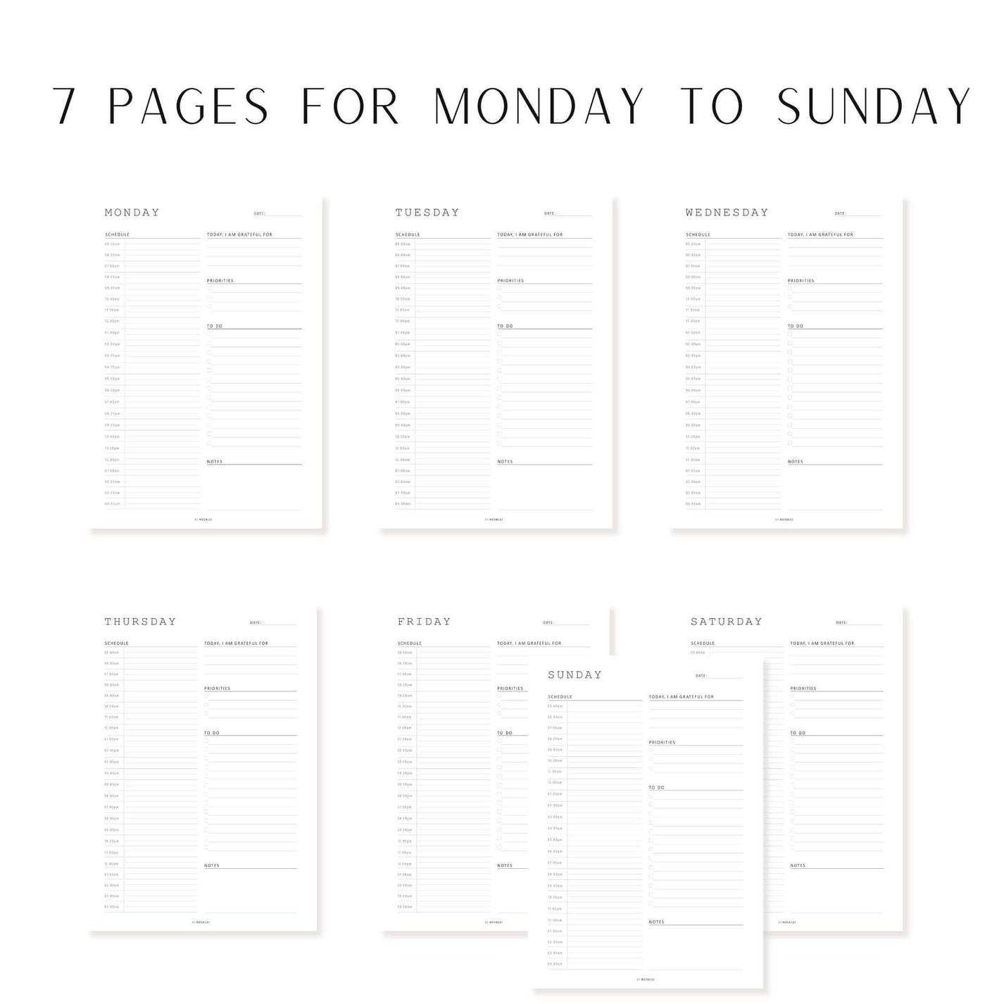 Daily Planner Monday to Sunday - 7 Days – mrsneat