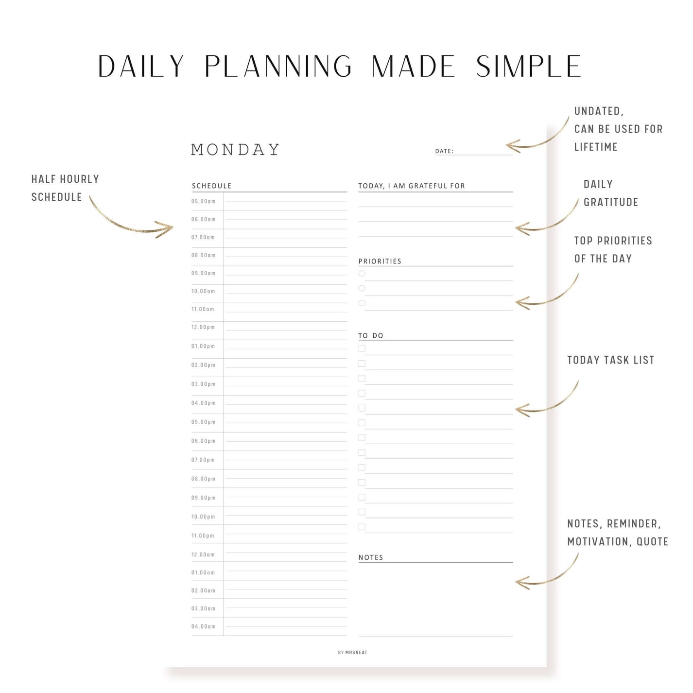 Daily Planner Monday to Sunday - 7 Days – mrsneat