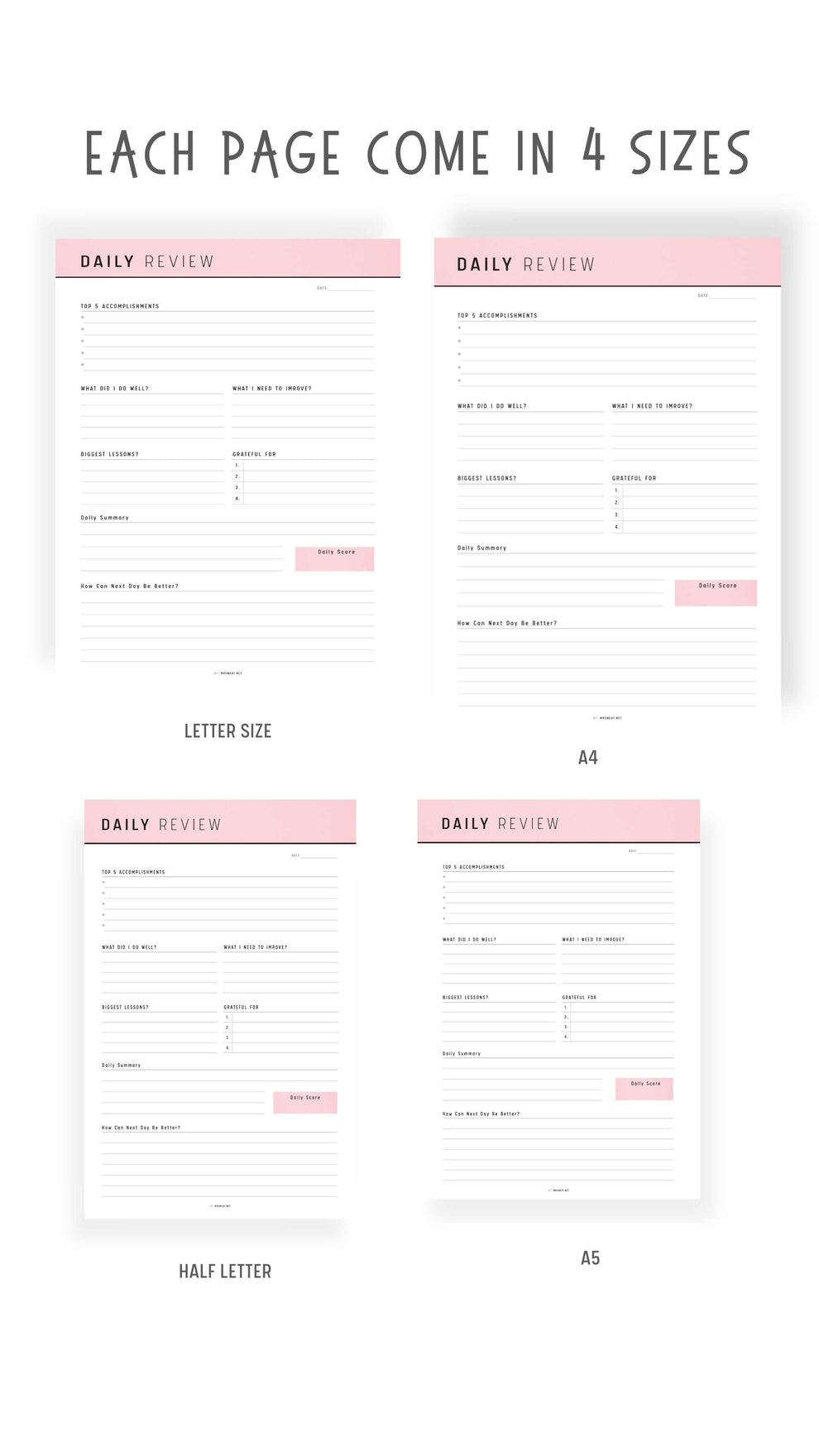 Daily Review Planner Template Printable – mrsneat