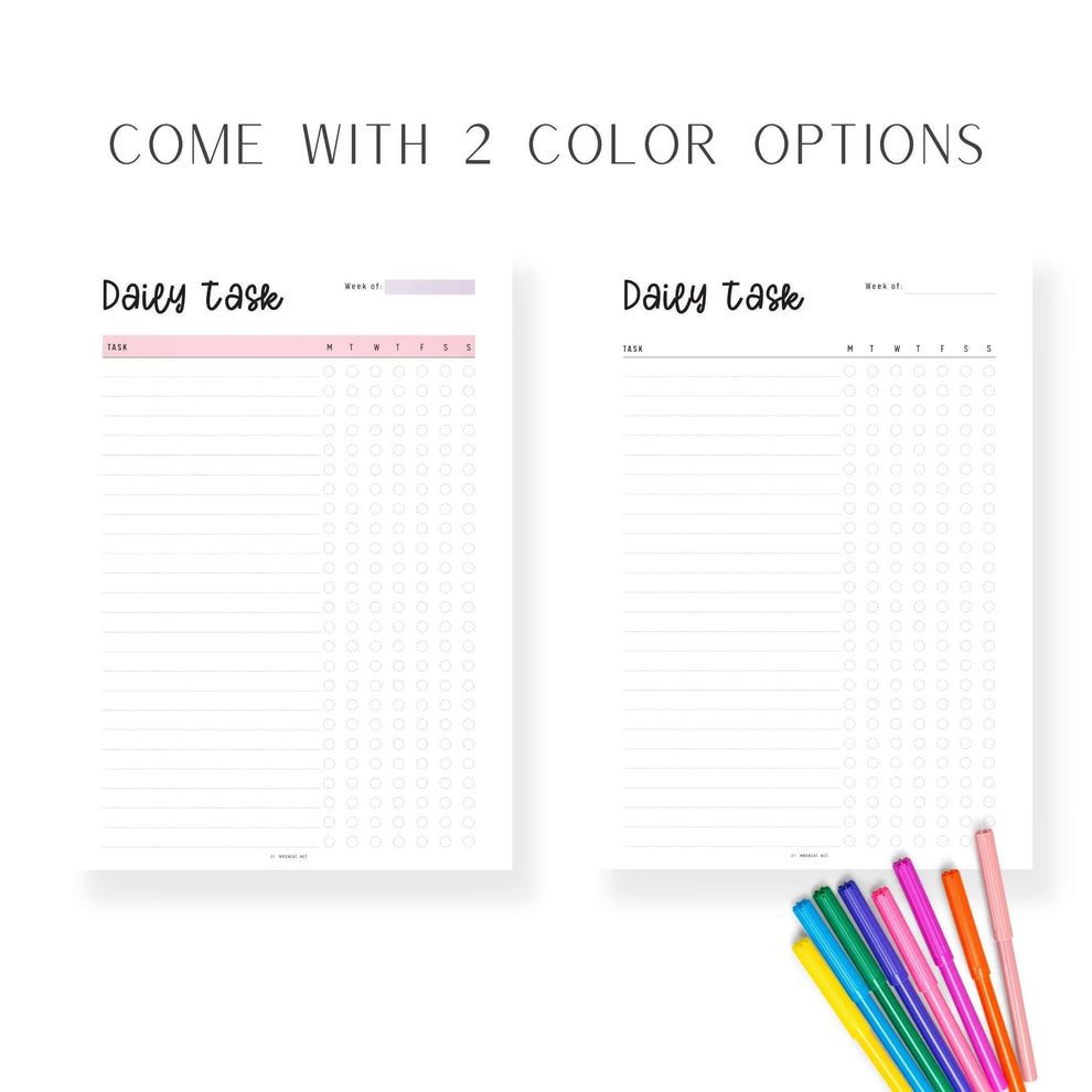 Daily Task List Printable – mrsneat