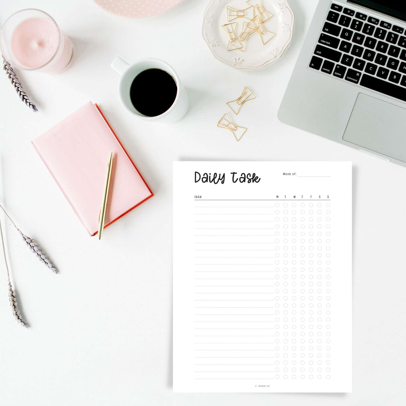 Daily Task List Printable - M386 – mrsneat