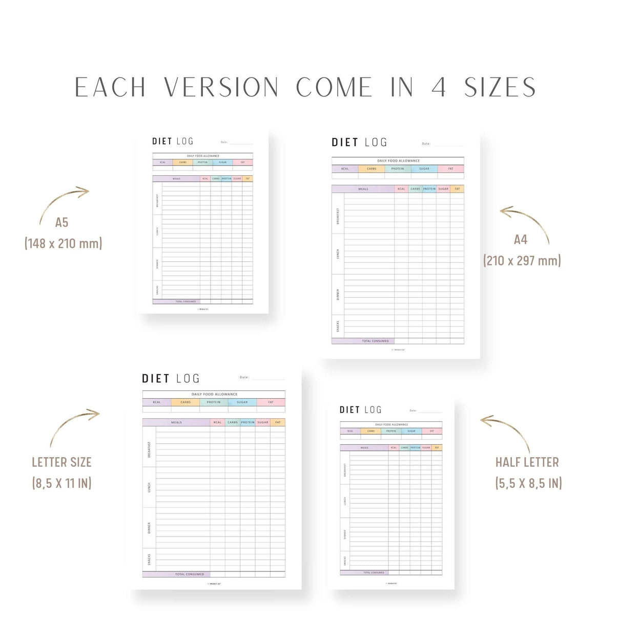 Food Diary Template Printable – mrsneat