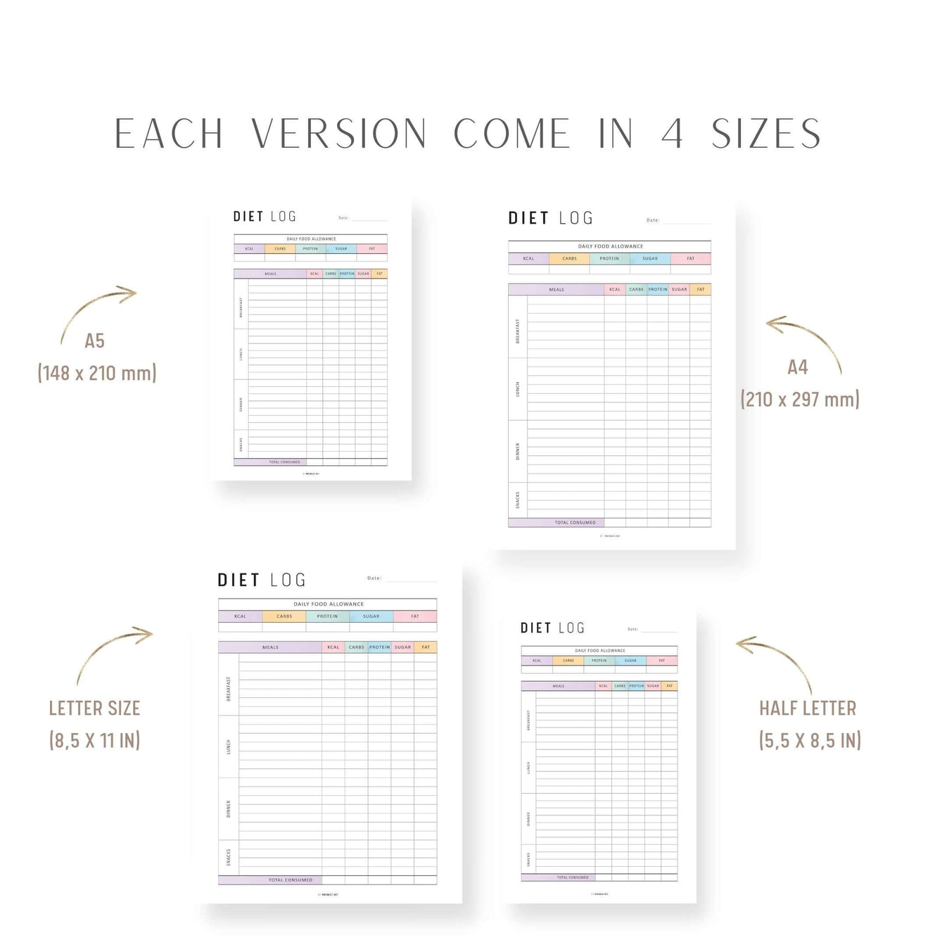 Food Diary Template Printable – mrsneat