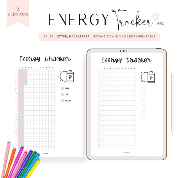 Yearly Energy Tracker Template – mrsneat
