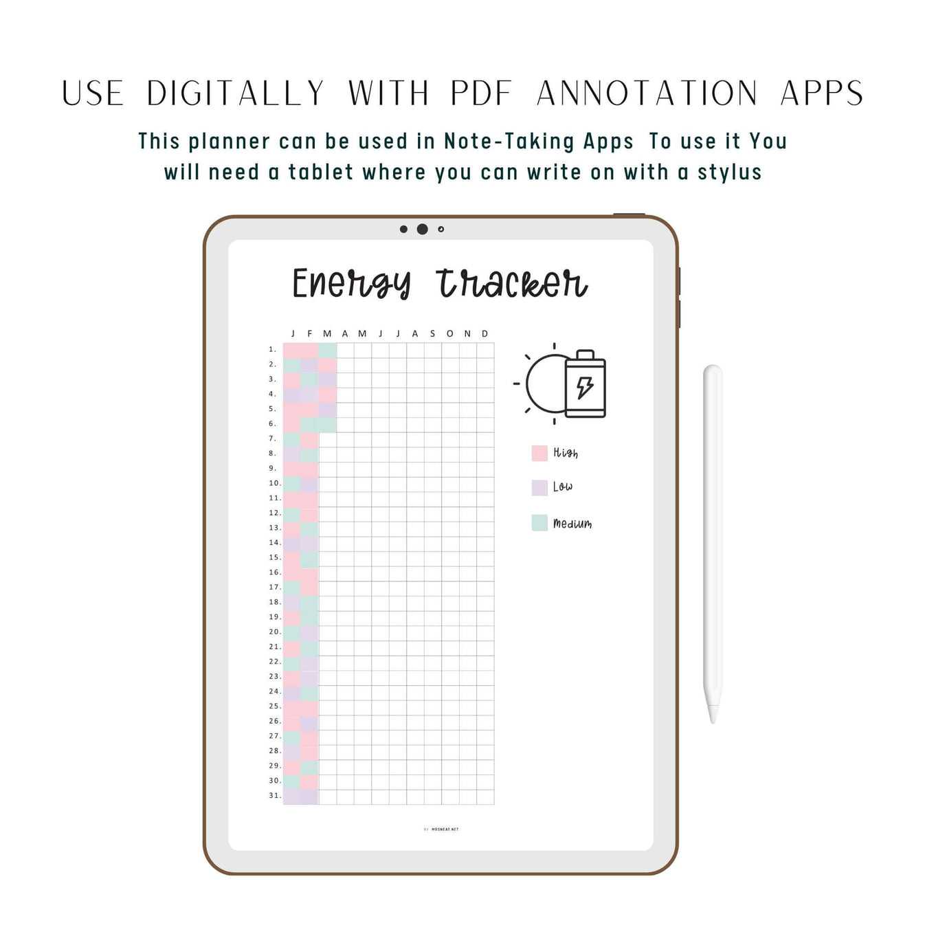 Yearly Energy Tracker Template – mrsneat