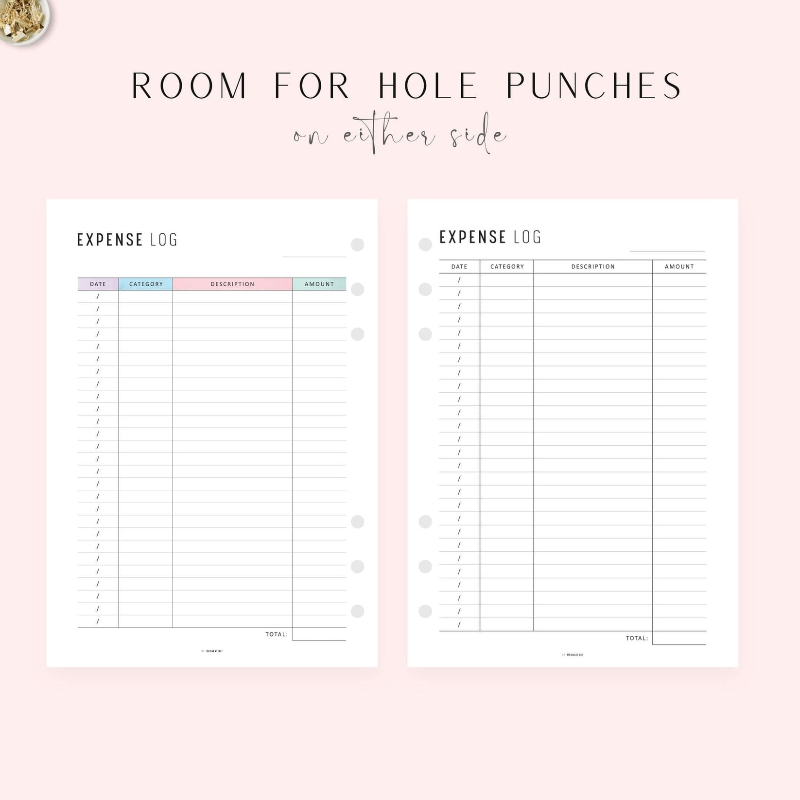 Expense Log Template - M458 – mrsneat