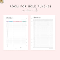 Expense Log Template - M458 – mrsneat