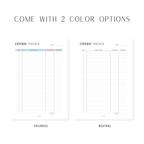 Expense Tracker Sheet - M445 – mrsneat