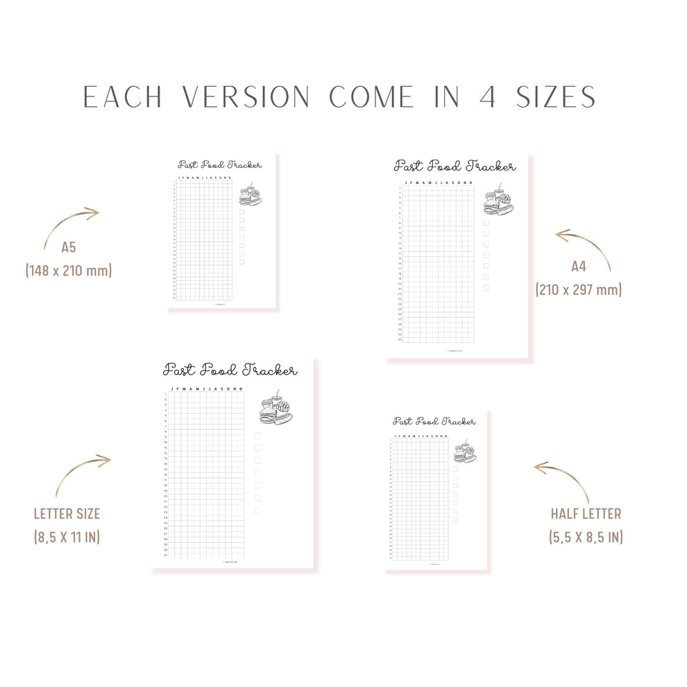 Fast Food Tracker Template Printable PDF - M503 – mrsneat