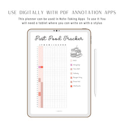 Fast Food Tracker Template Printable PDF - M503 – mrsneat