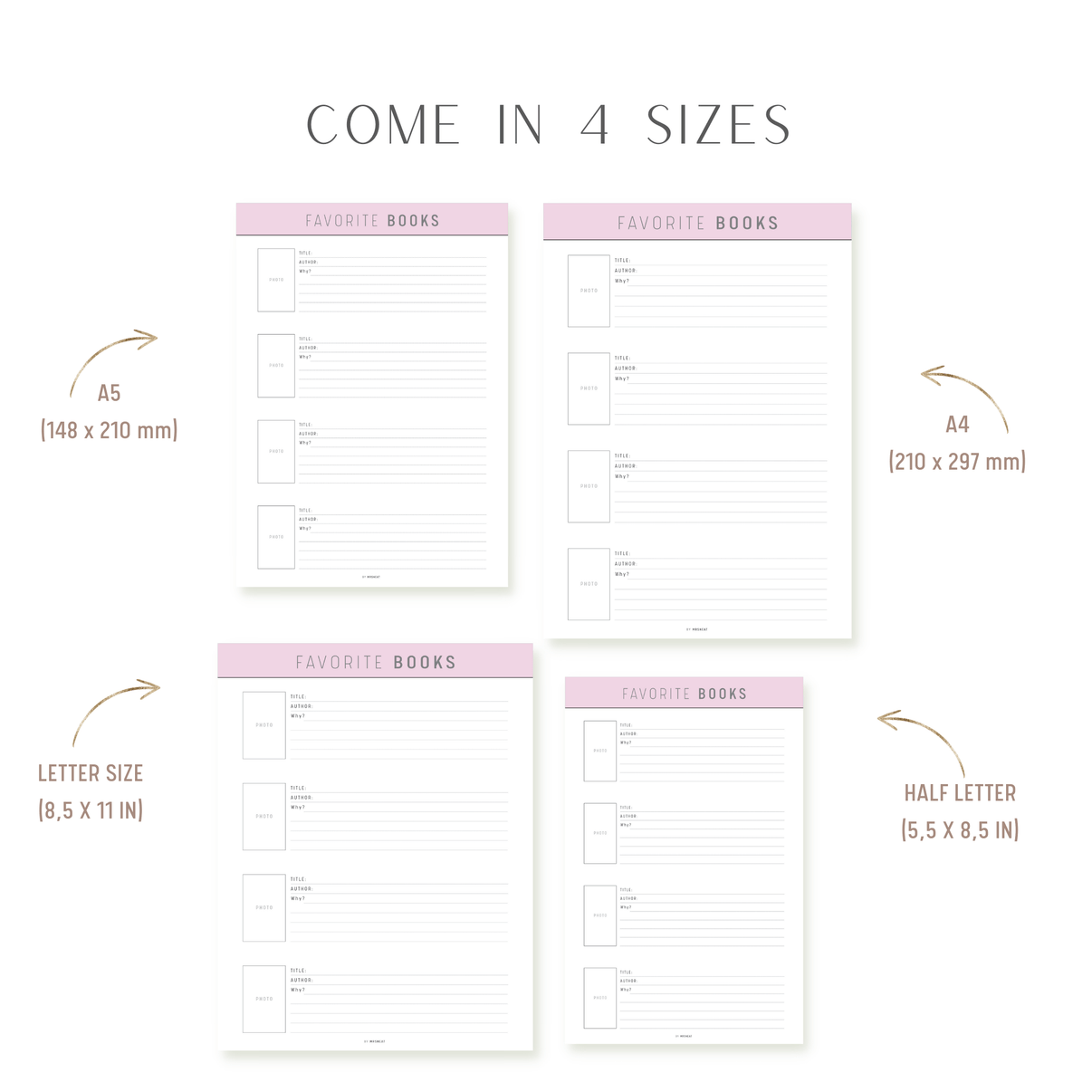 Favorite Books & Quotes Template Printable – mrsneat