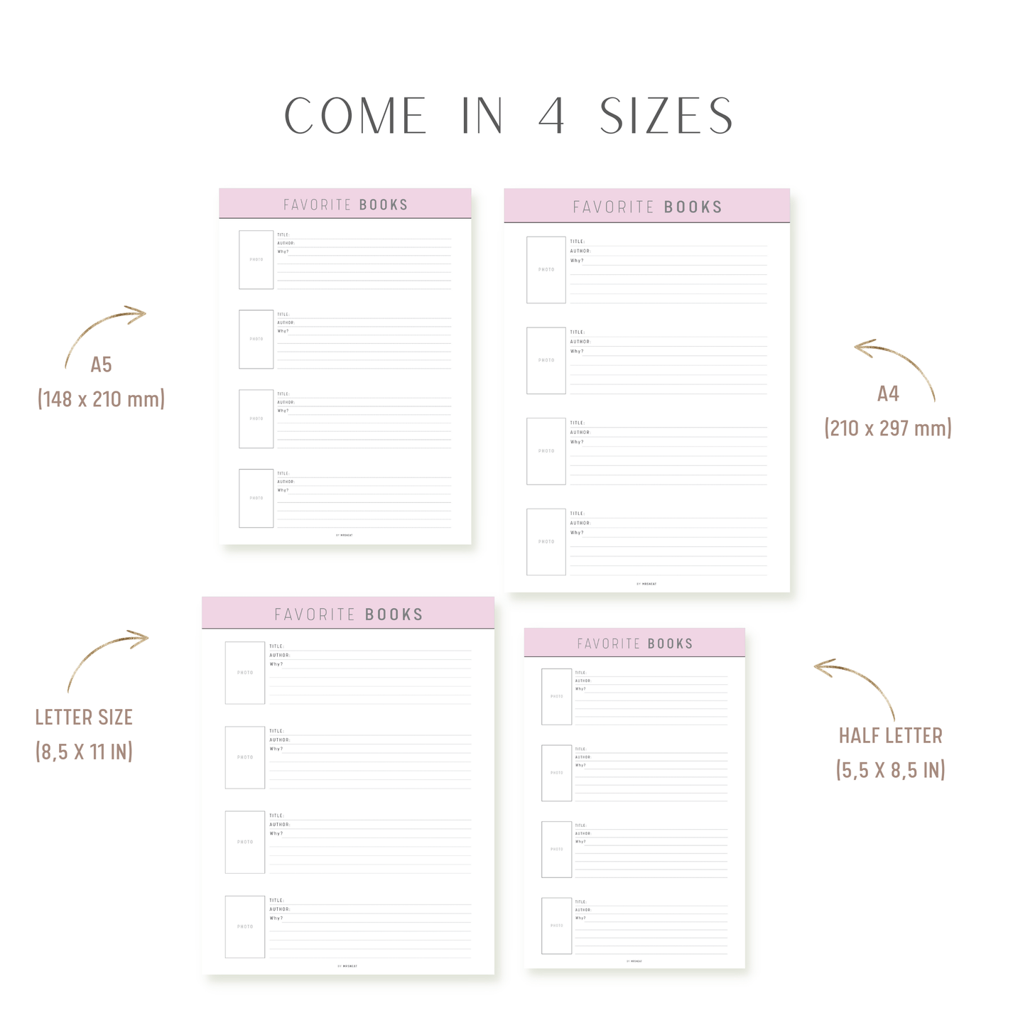 Favorite Books & Quotes Template Printable – mrsneat