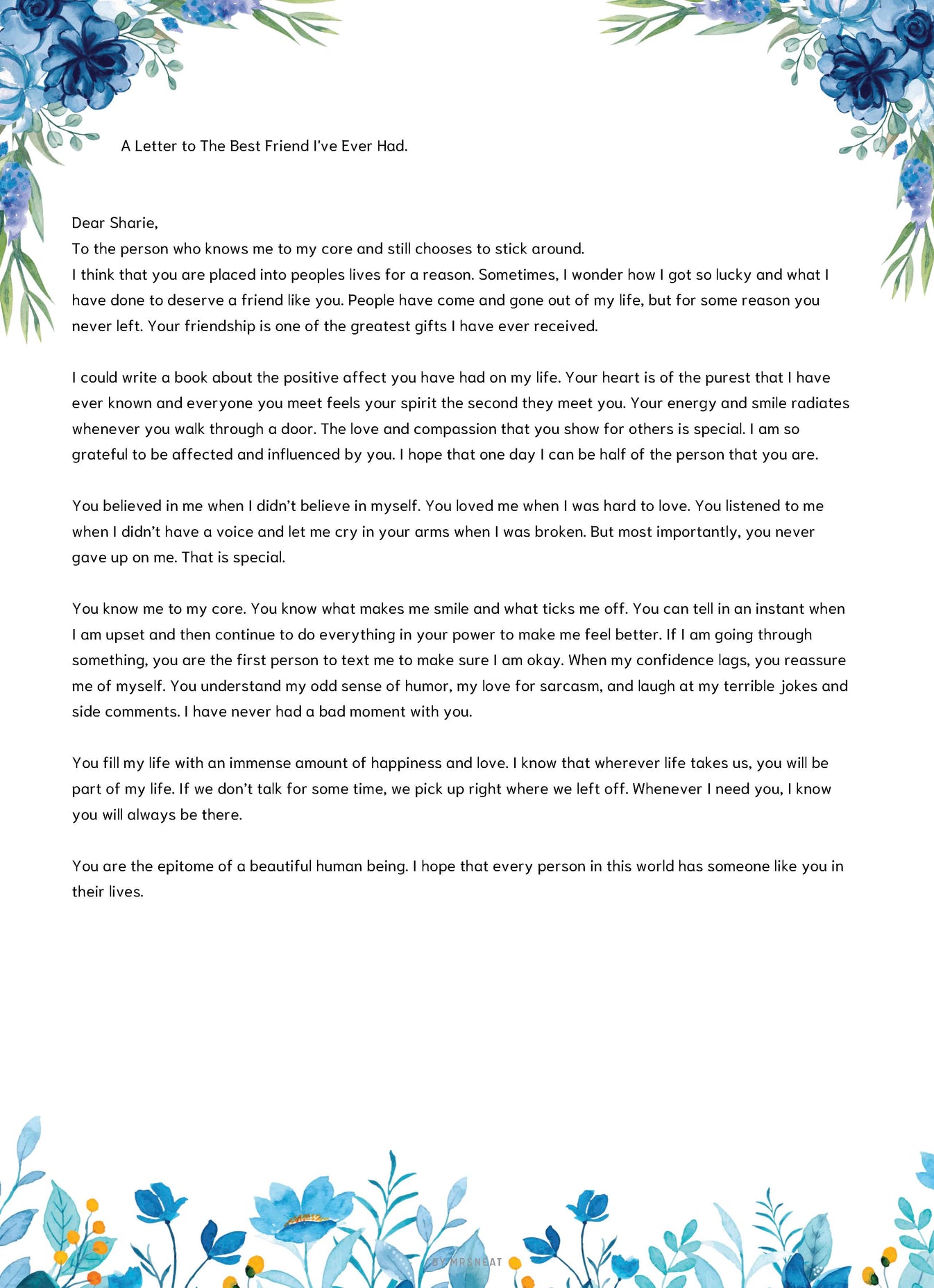 FILLABLE Floral Printable Stationery: Lined & Unlined Paper (PDF) - M1 – mrsneat