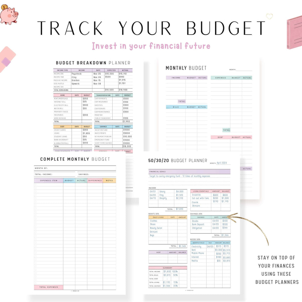 Financial Planner Bundle PRINTABLE - M436 – mrsneat