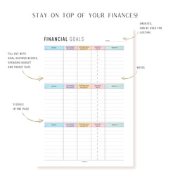 Financial Goals Printable - M443 – mrsneat