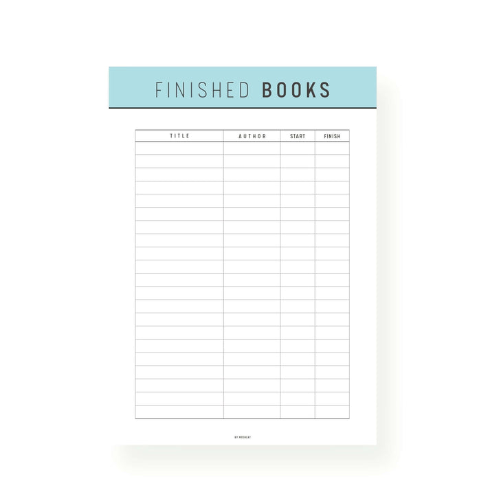 Book Complete List Printable - M229 – mrsneat