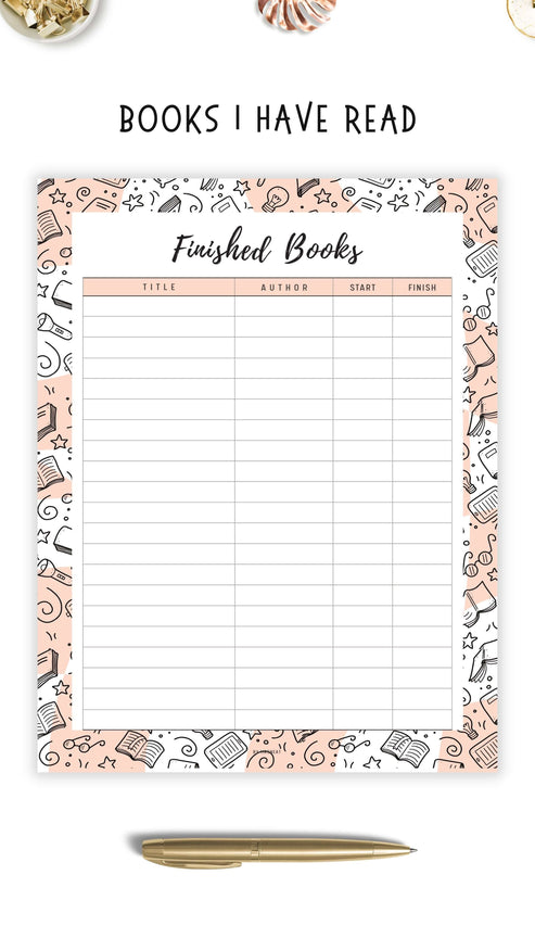 Books I Have Read Template Printable - M424 – mrsneat
