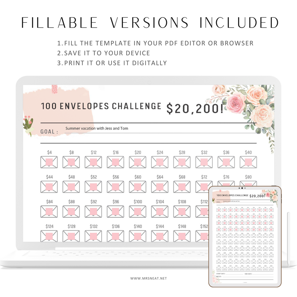 Saved $20,200 in 100 Envelope Saving Challenge - M027/8 – mrsneat