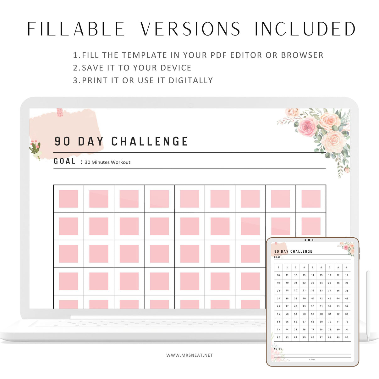 90 day challenge printable - M103/4 – mrsneat