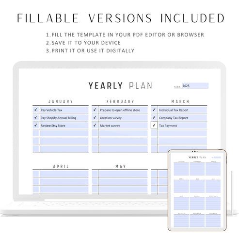 the Ultimate Yearly Goal Planner Printable - M179 – mrsneat
