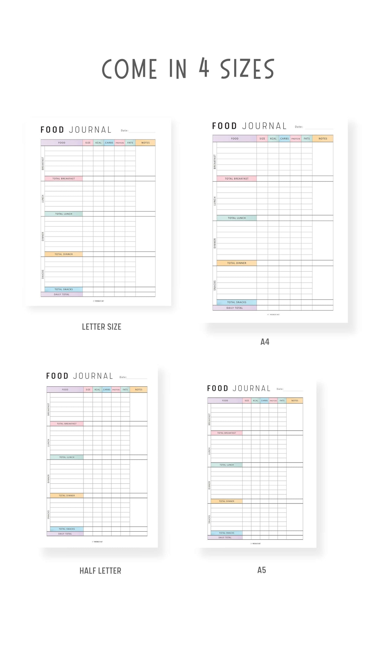 Daily Calorie Tracker Template Printable – mrsneat