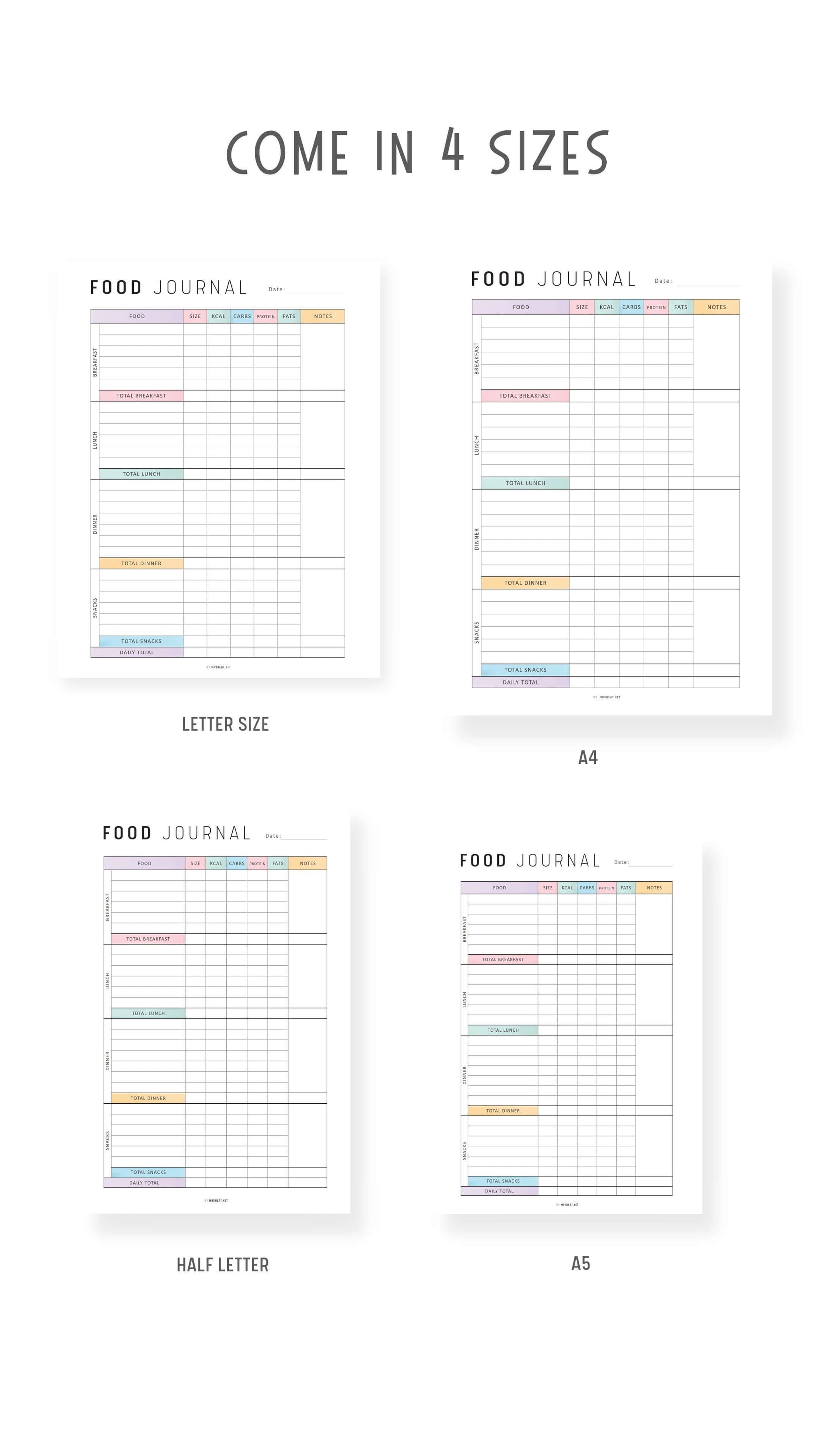 Daily Calorie Tracker Template Printable – mrsneat