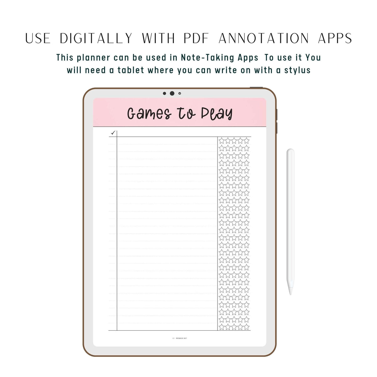 Games To Play List Template Printable - M378 – mrsneat