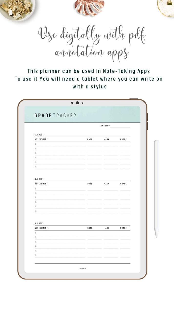 Printable Grade Tracker Template – mrsneat