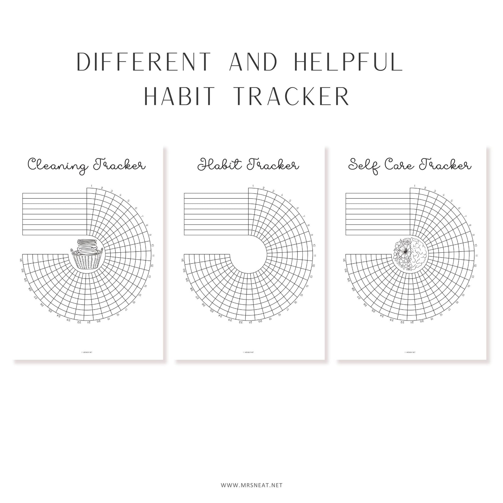 Monthly trackers bundle printable - M542 – mrsneat