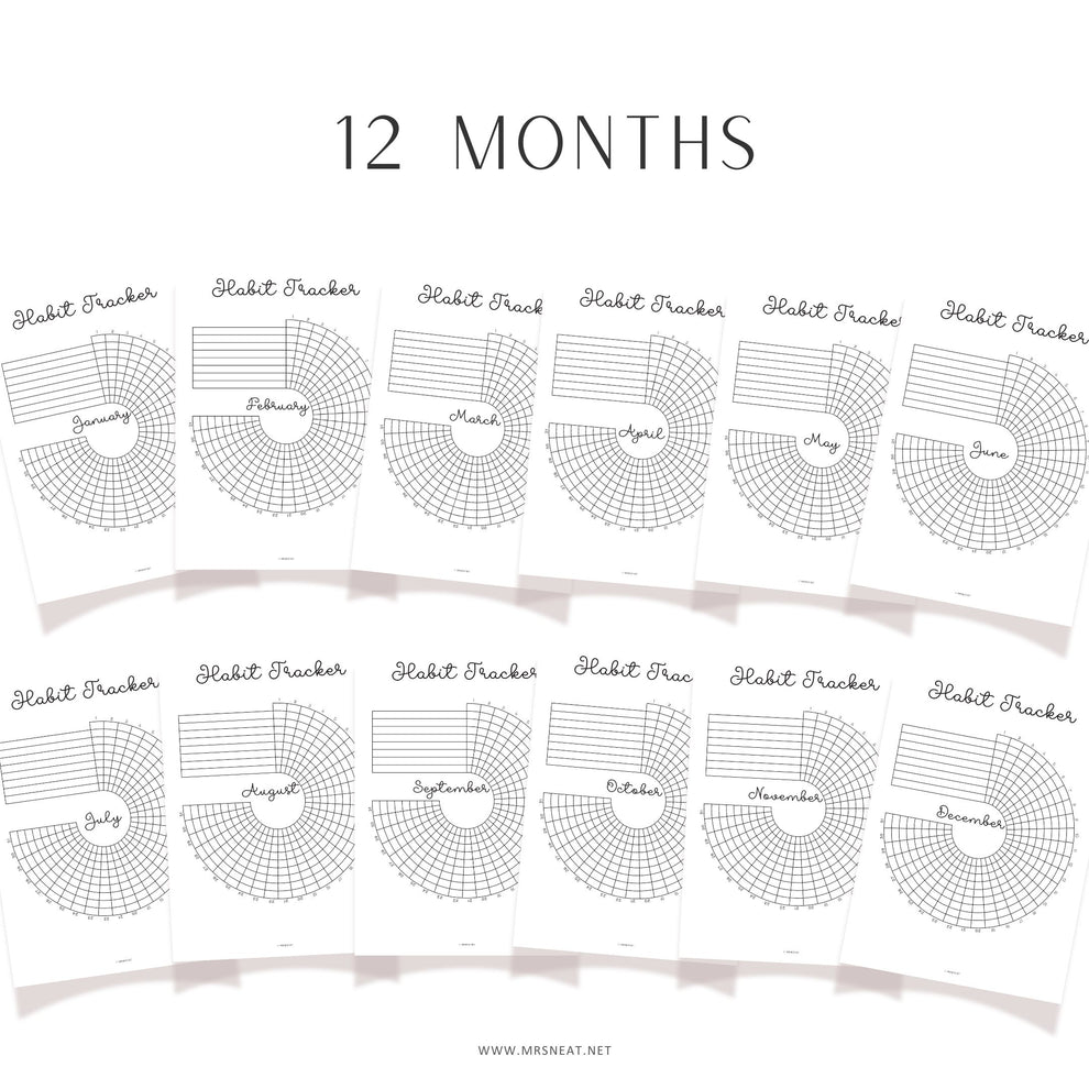Monthly trackers bundle printable - M542 – mrsneat