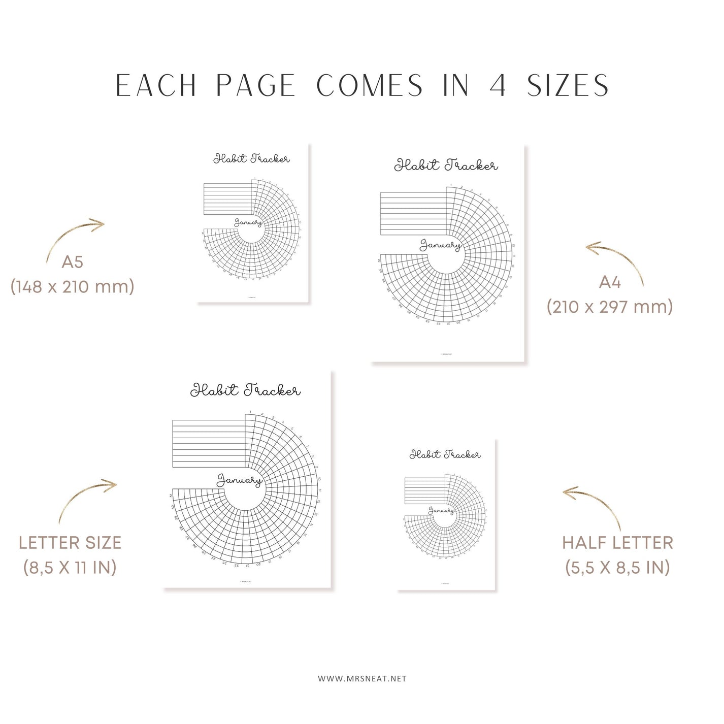Monthly trackers bundle printable - M542 – mrsneat