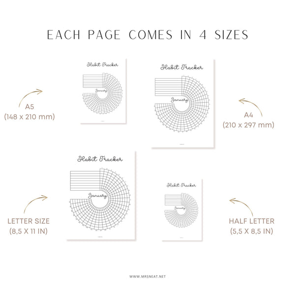 Monthly trackers bundle printable - M542 – mrsneat