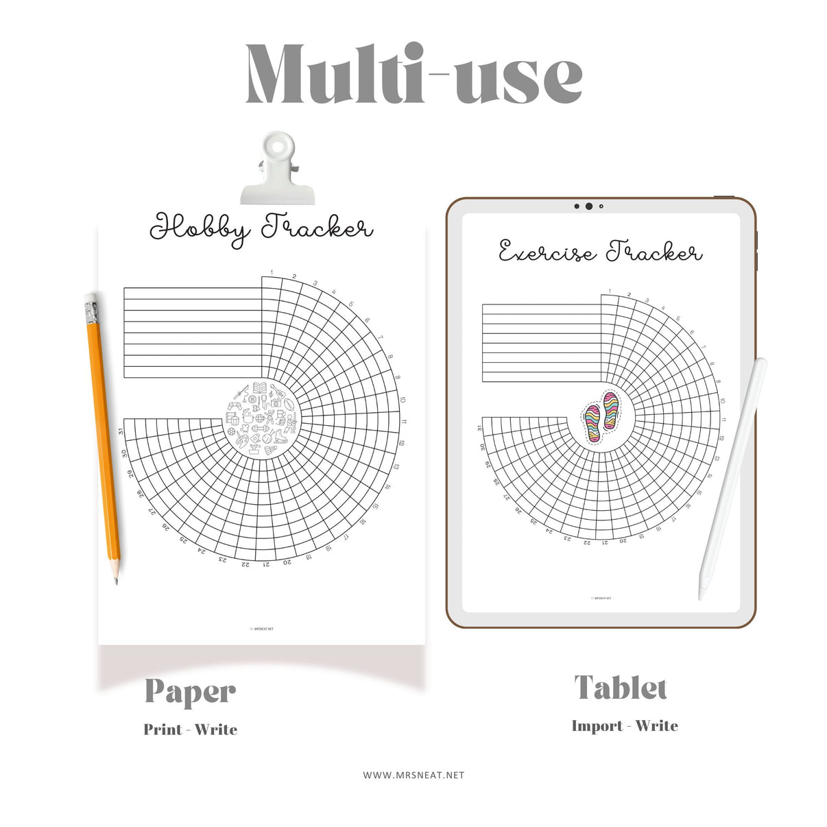 Monthly trackers bundle printable - M542 – mrsneat