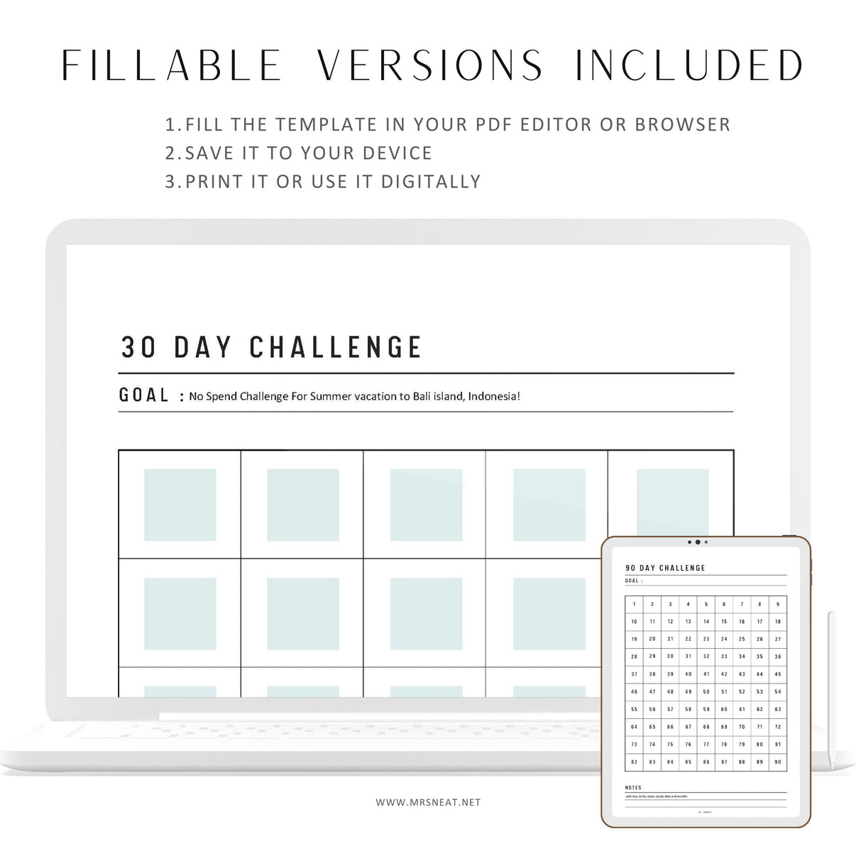 Habit Challenge PRINTABLE Bundle - M188 – mrsneat