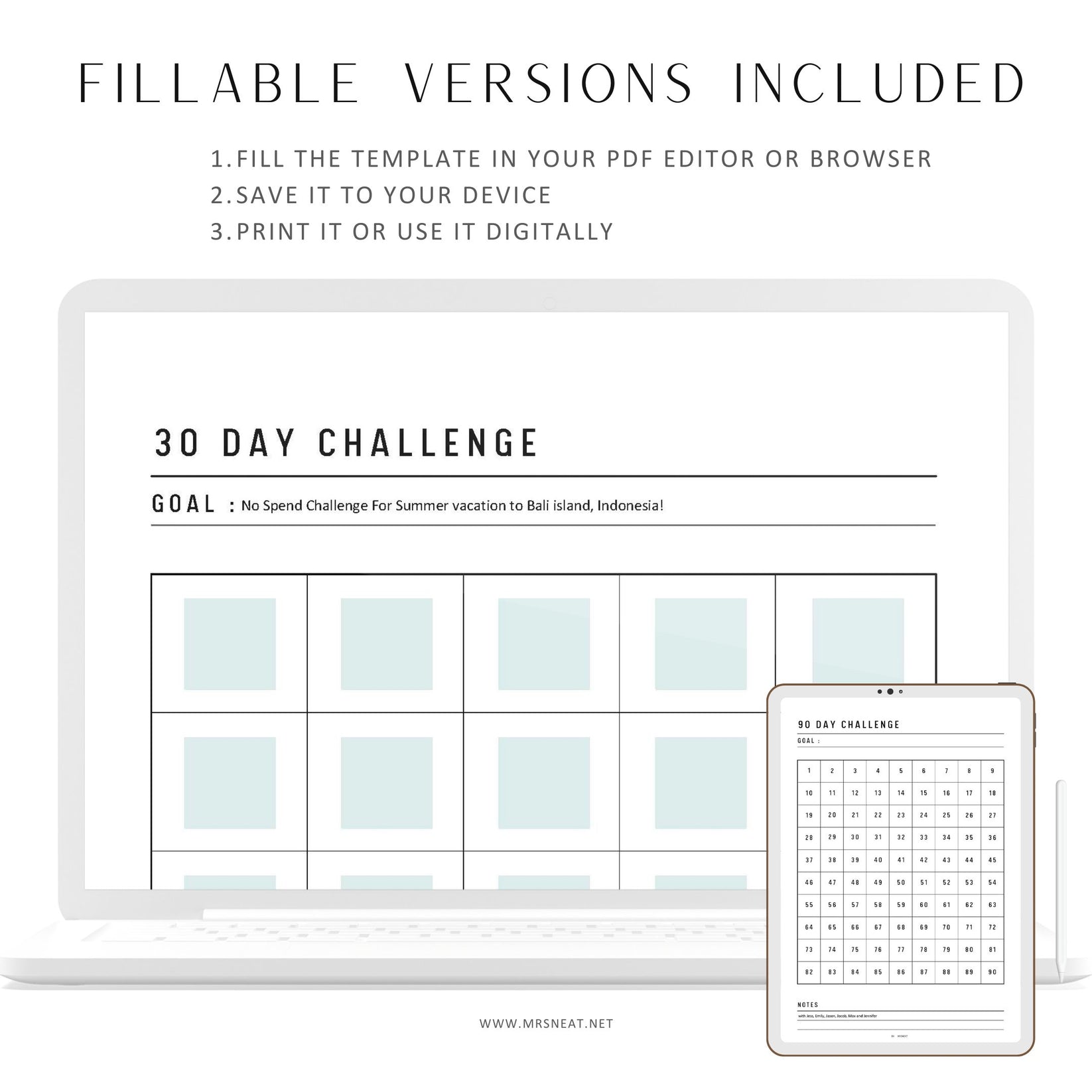 Habit Challenge Printable Bundle - M188 – mrsneat