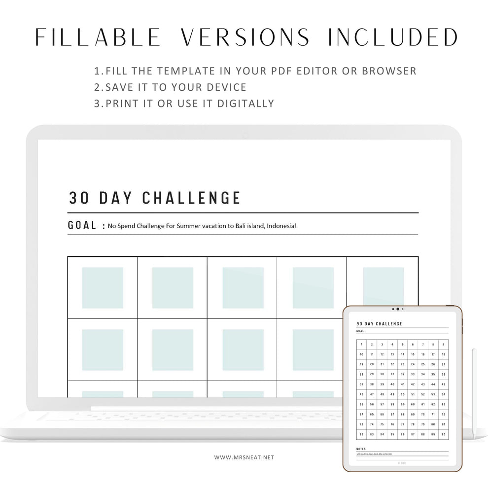 Habit Challenge PRINTABLE Bundle - M188 – mrsneat