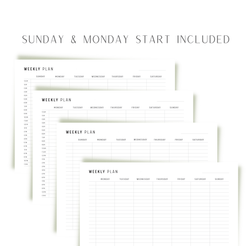 Hourly Weekly Schedule Printable - M209 – mrsneat