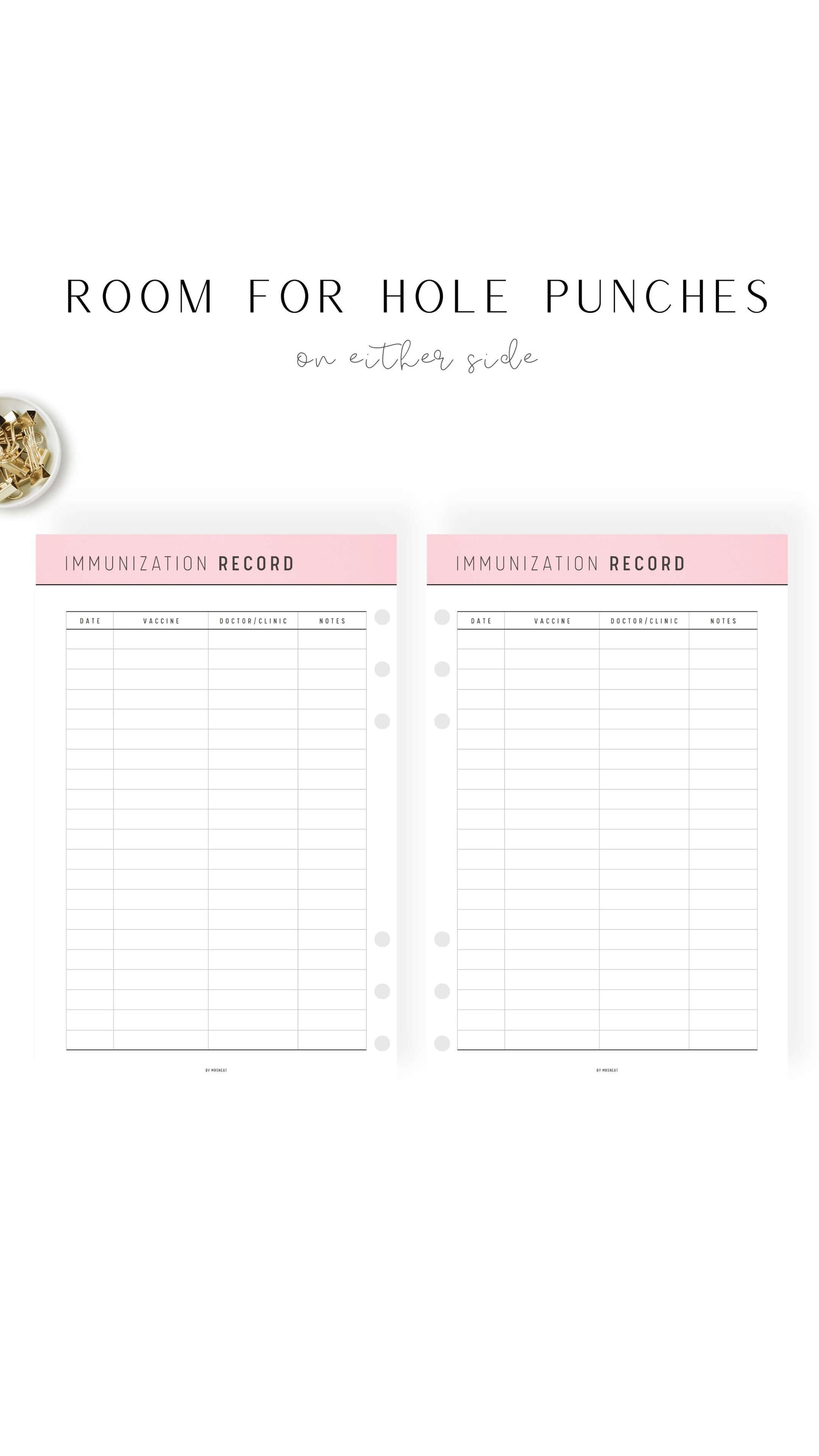 Printable Immunization Record – mrsneat